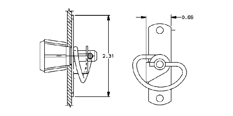 LATCH,SPRING,QUARTER-TURN,S/S - pierce