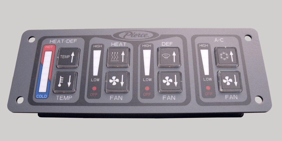 CONTROL PANEL,HVAC,RED DOT - pierce