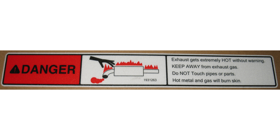 LABEL,SAFETY,HOT EXHAUST - pierce