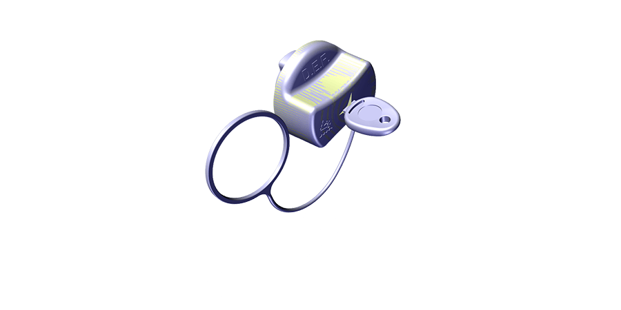 CAP,DEF TANK,TETHER,LOCKING - pierce