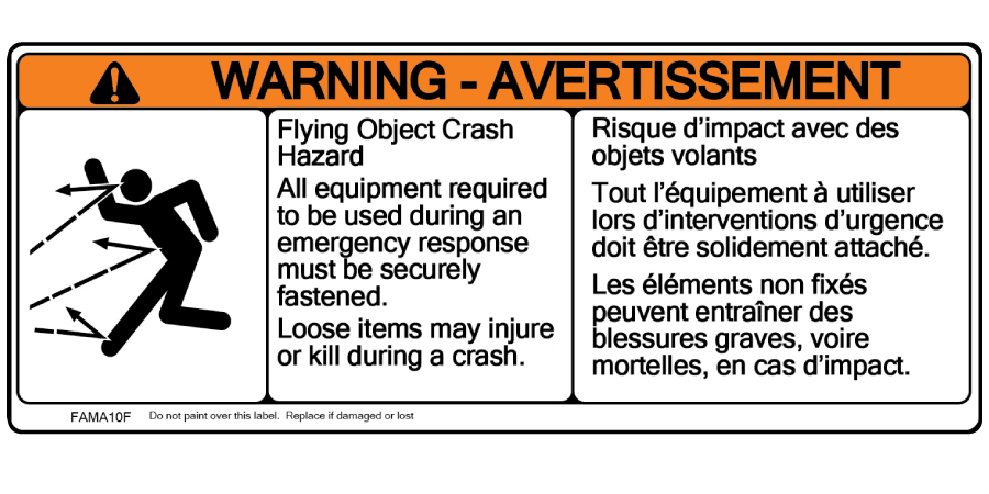 LABEL,SAFETY,FLYING OBJECTS - pierce