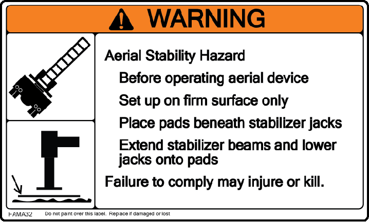 LABEL,SAFETY,STABILIZER PAD - pierce