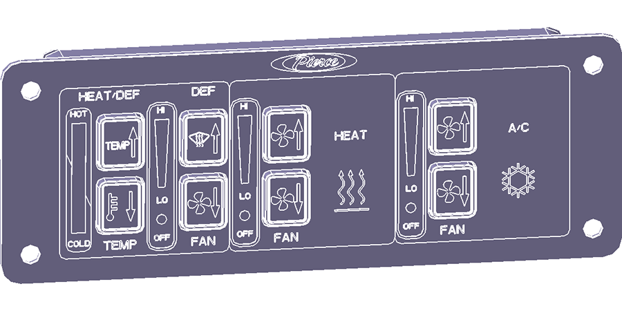 CONTROL PANEL,HVAC,RED DOT - pierce