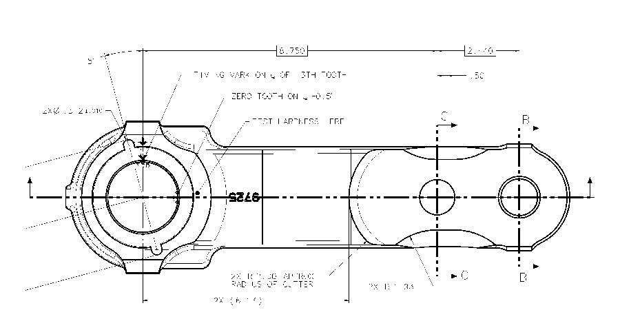PITMAN ARM,MASTER,FORGED,CBORE - pierce