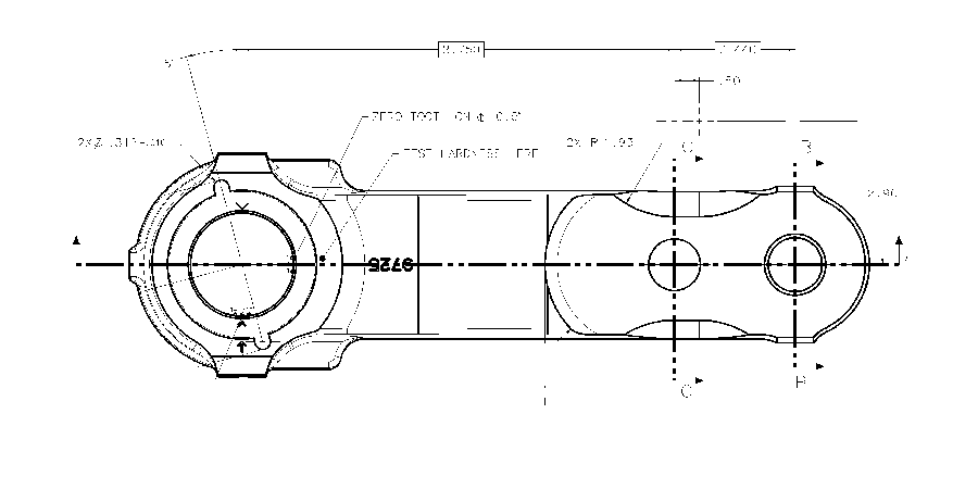 PITMAN ARM,SLAVE,FORGED,CBORE - pierce