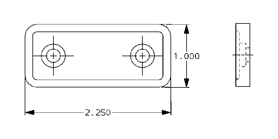 BEZEL,TAG STYLE B(1X2)W/HOLES - pierce