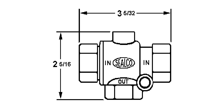 VALVE,CHECK,DOUBLE 1/2NPT,4-PT - pierce