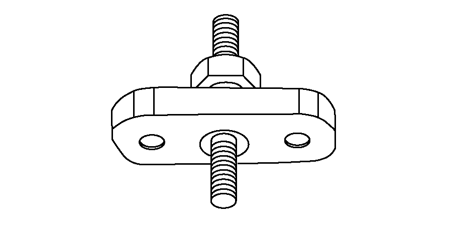 BLOCK,TERMINAL 1/4" THRU STUD - pierce