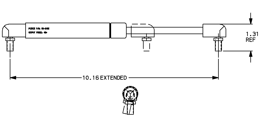 SPRING,PNEUMATIC,45 LB,6.66" - pierce
