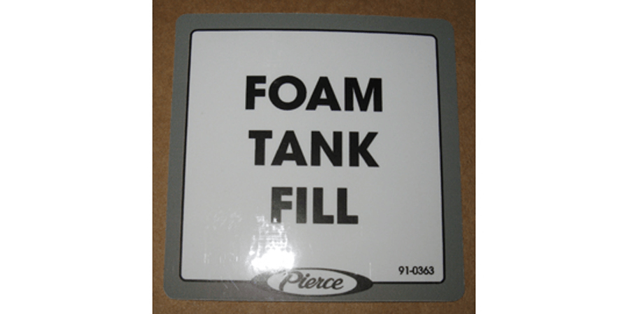 LABEL,FOAM TANK FILL - pierce