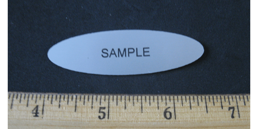A-SIZE OVAL TAG, BLACK ON GRAY - pierce