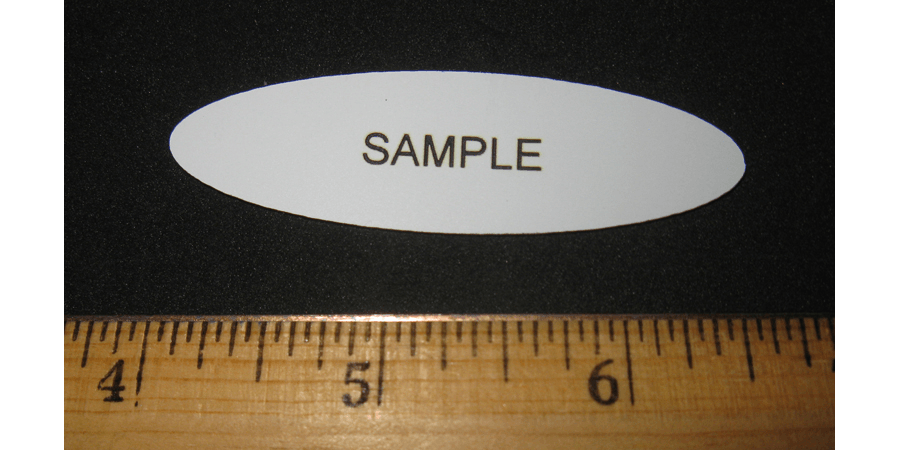 A-SIZE OVAL TAG,BLACK ON WHITE - pierce