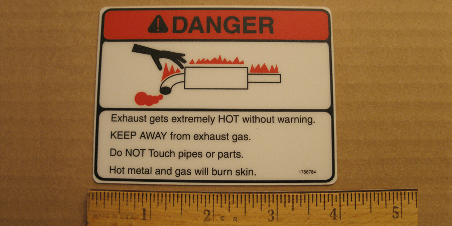 LABEL,SAFETY,HOT EXHAUST - pierce