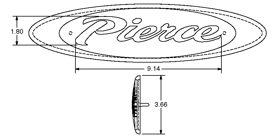 RPLCD, NAMEPLATE,DOMED,PIERCE - pierce