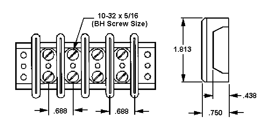 BLOCK,TERMINAL 4 CONDUCTOR - pierce