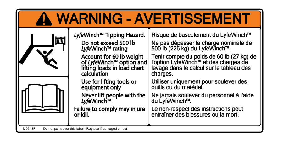 LABEL,SAFETY,LYFE-WINCH - pierce