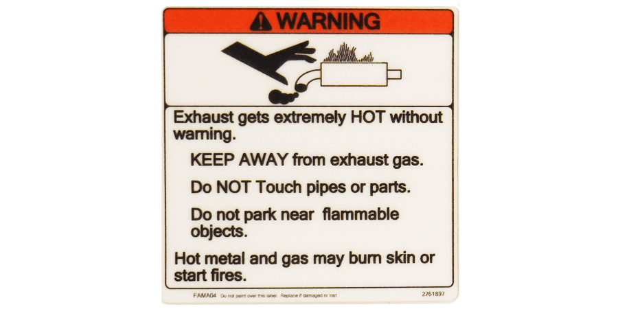 LABEL,SAFETY,HOT EXHAUST - pierce